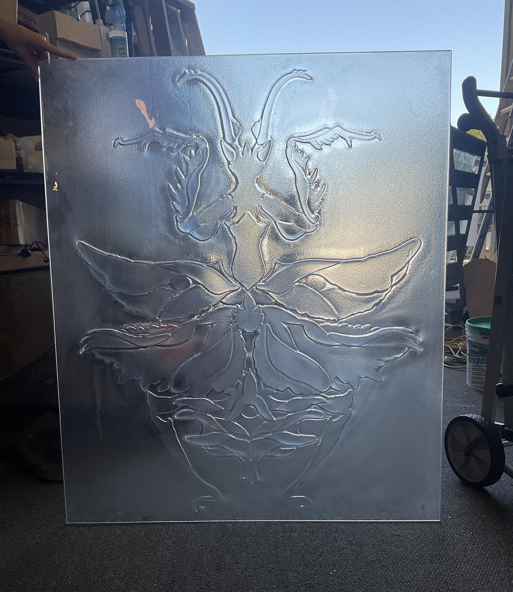 Praying Mantis Window - Lisa de Boer